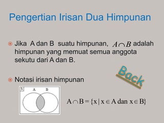 Operasi operasi himpunan | PPTX
