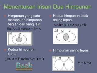Operasi operasi himpunan | PPTX