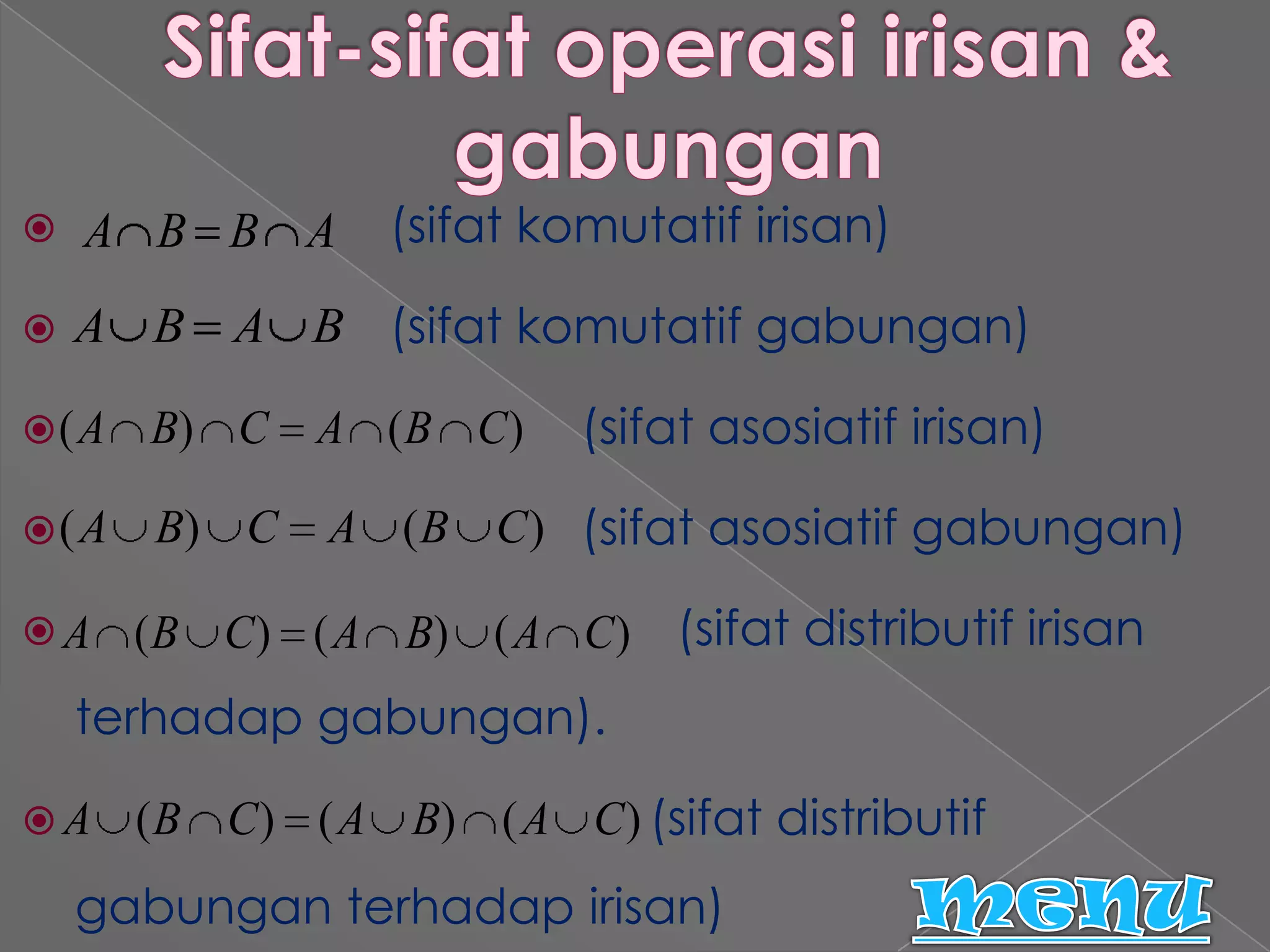 Operasi operasi himpunan | PPTX