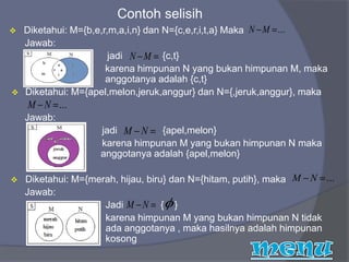 Operasi operasi himpunan | PPTX