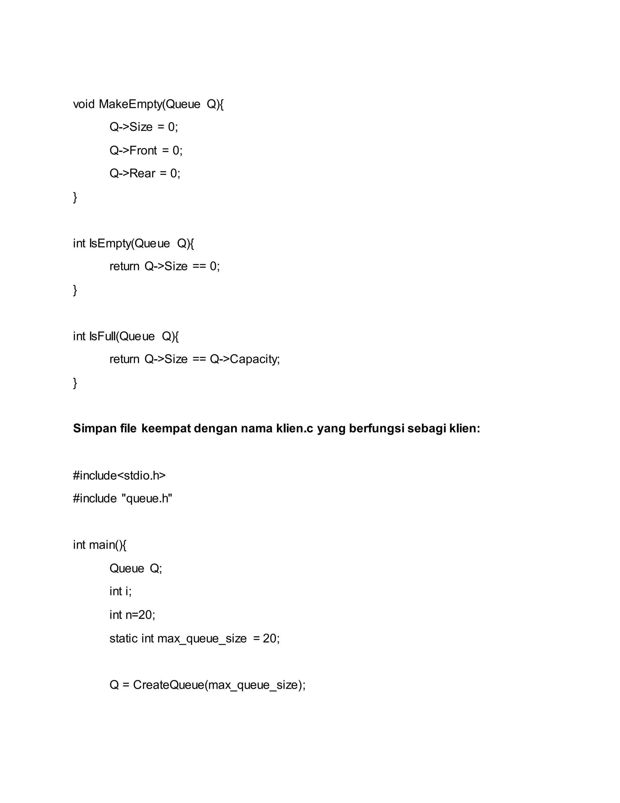 Operasi pada queue | PDF