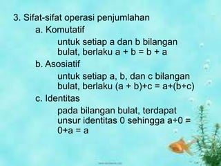 Operasi penjumlahan pada bilangan bulat | PPTX