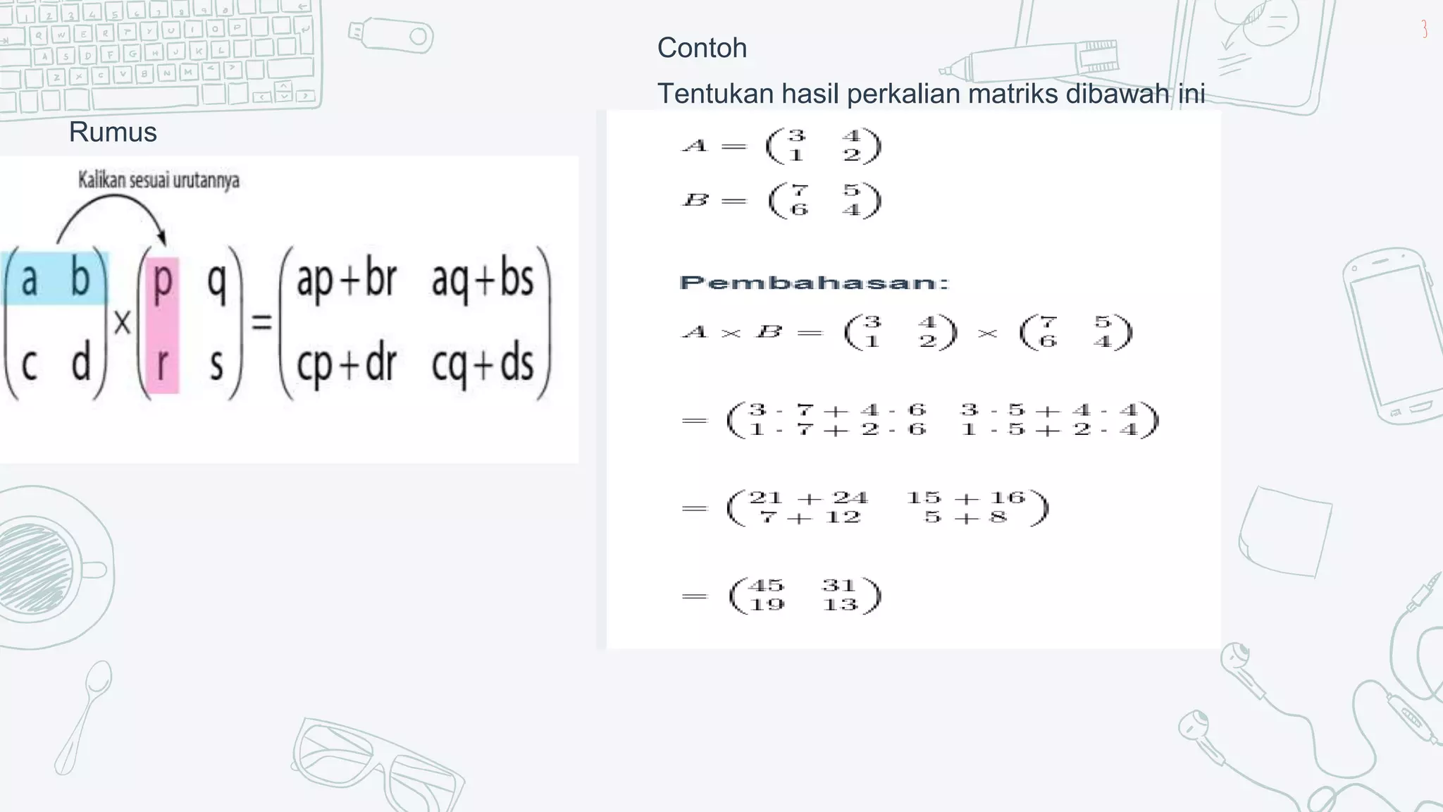 Operasi perkalian matriks | PPT