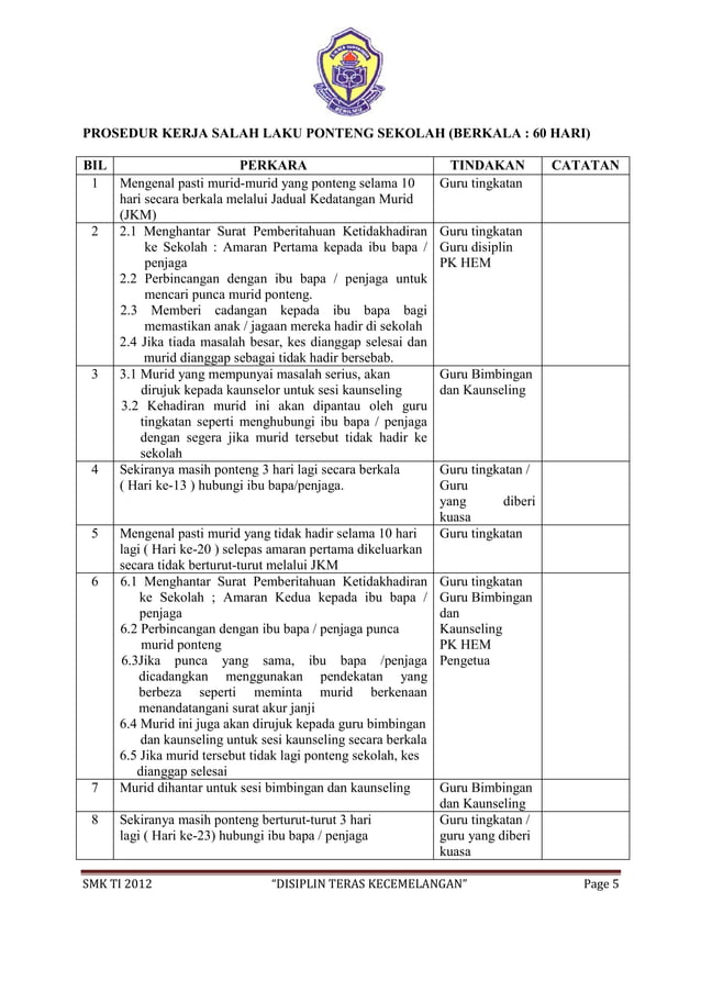 Operasi ponteng sekolah | PDF