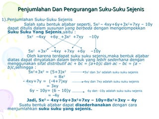 Operasi suku banyak atau polinom dan operasinya | PPT