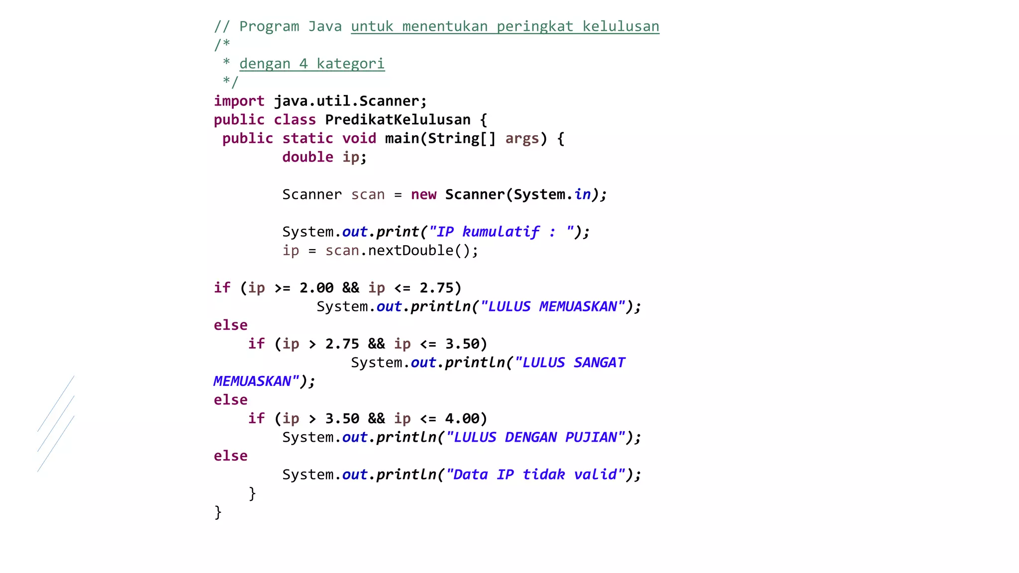 Operasi seleksi pada java | PPTX
