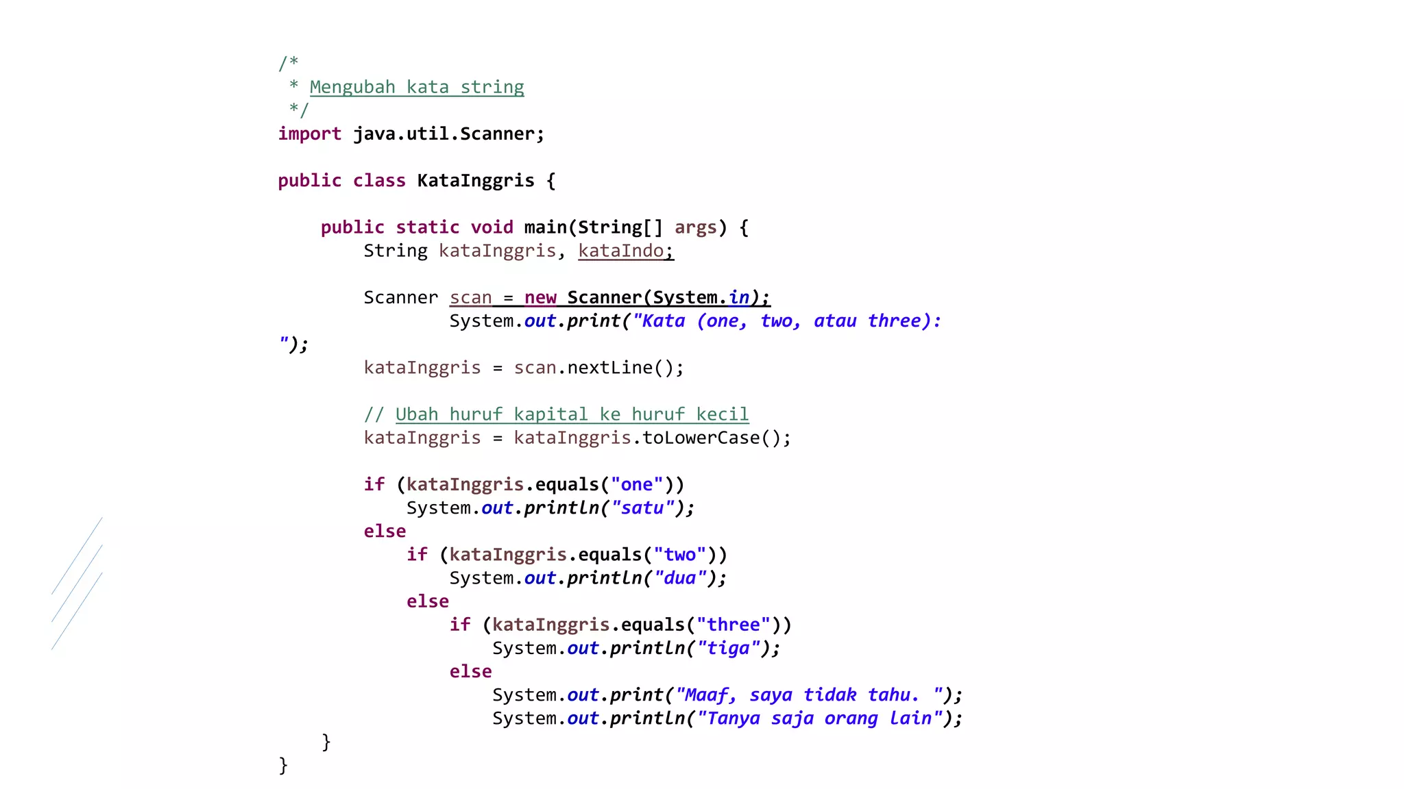 Operasi seleksi pada java | PPTX
