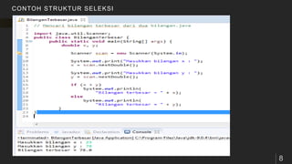 Operasi seleksi pada java | PPTX