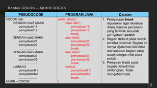 Operasi seleksi pada java | PPT