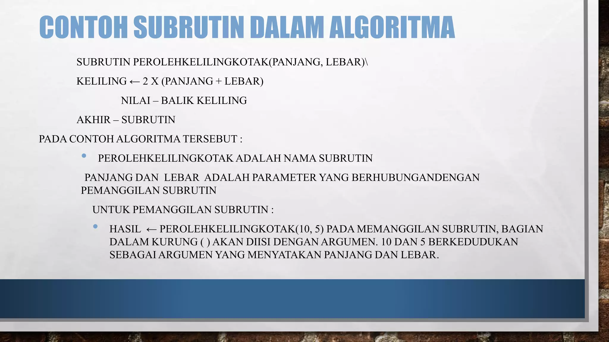 Operasi subrutin bahasa java | PPT
