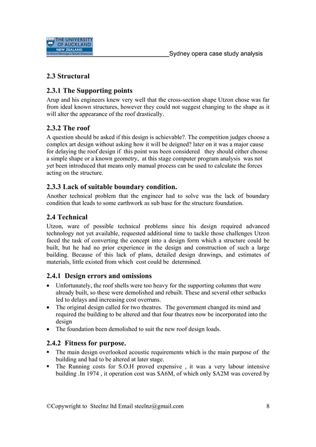 Opera sydney case study analysis | PDF