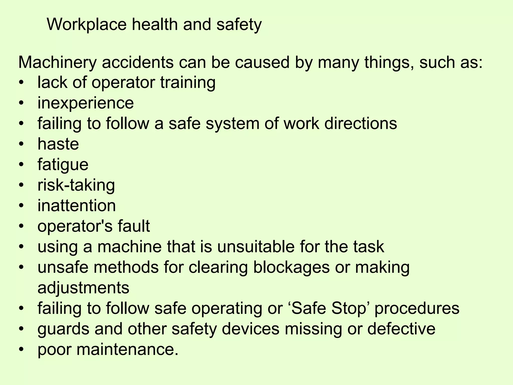 Operate machinery and equipment | PPTX