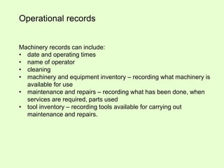 Operate machinery and equipment | PPTX