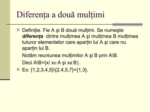 Operatii Cu Multimi | PPT