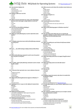 Operating Systems MCQ Bank from mcqSets.com | Operating Systems | Computer Software and Applications