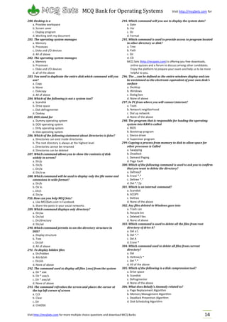 Operating Systems MCQ Bank from mcqSets.com | Operating Systems | Computer Software and Applications