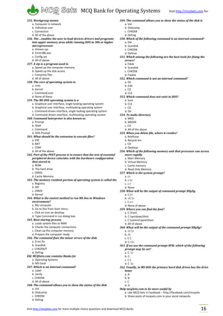 Operating Systems MCQ Bank from mcqSets.com | Operating Systems ...