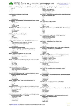 Operating Systems MCQ Bank from mcqSets.com | Operating Systems ...