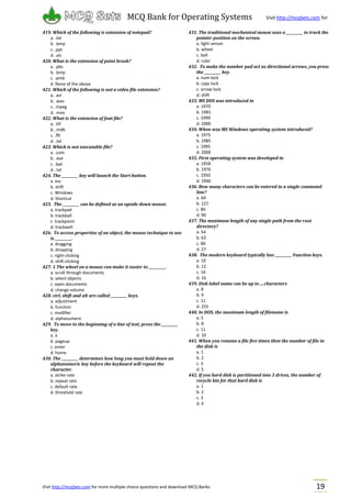 Operating Systems MCQ Bank from mcqSets.com | Operating Systems | Computer Software and Applications