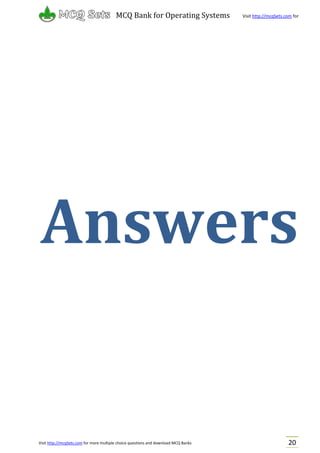Operating Systems MCQ Bank from mcqSets.com | Operating Systems | Computer Software and Applications