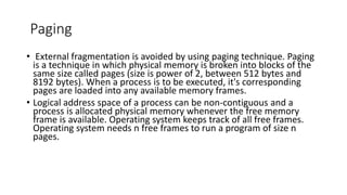 Operating system memory management | PPTX