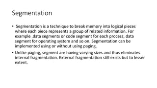 Operating system memory management | PPTX
