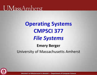 Operating Systems - File Systems | PPT