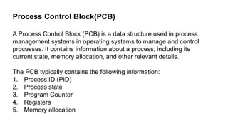 Process management system in operating system | PPT