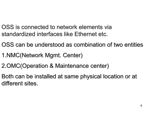 Operating support subsystem (oss) presentation | PDF