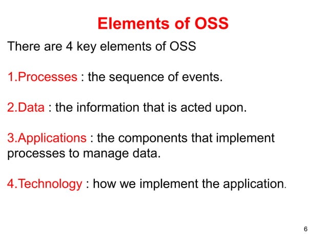 Operating support subsystem (oss) presentation | PDF