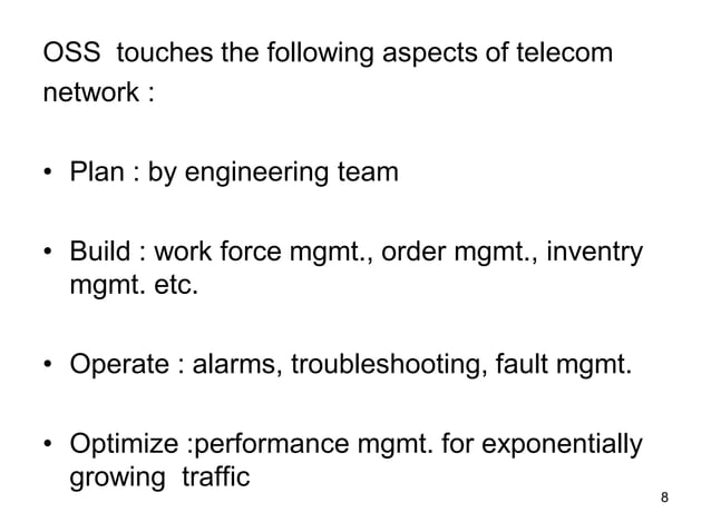 Operating support subsystem (oss) presentation | PDF