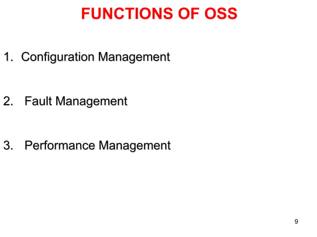 Operating support subsystem (oss) presentation | PDF