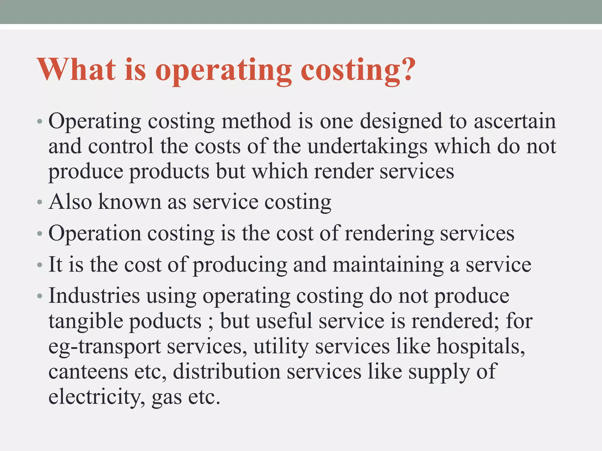 Operating costing | PPTX