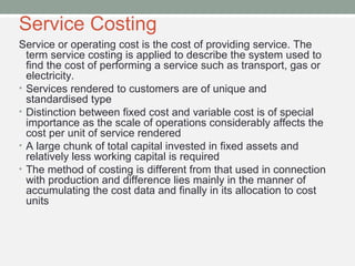 Operations and Services Costing | PPT