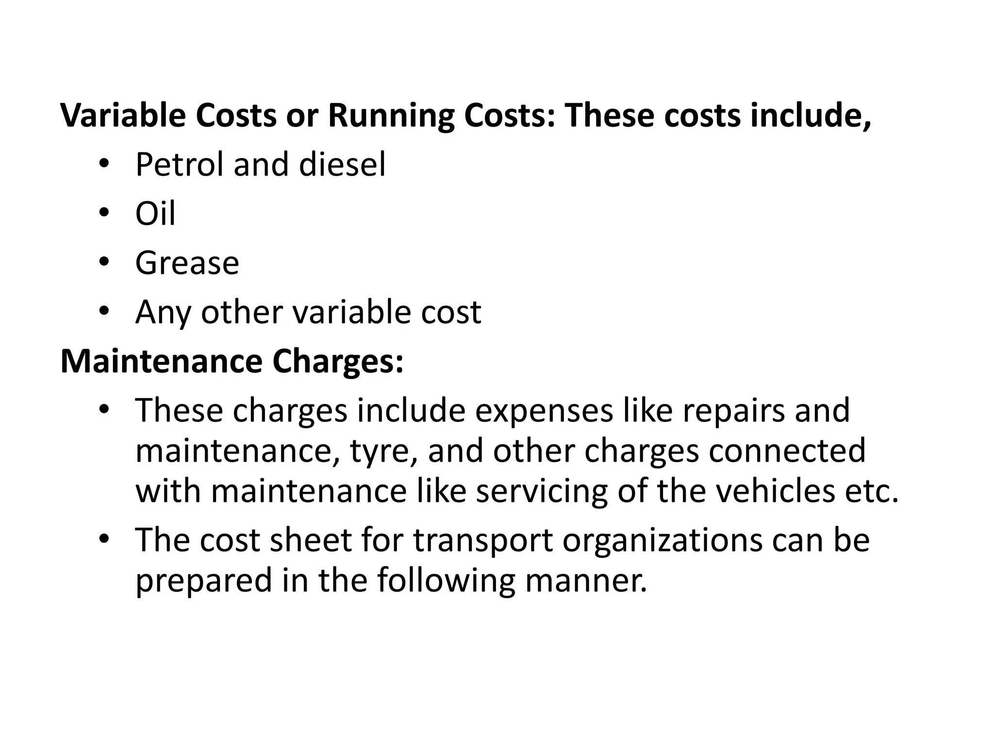 Operating costing presentation | PPTX