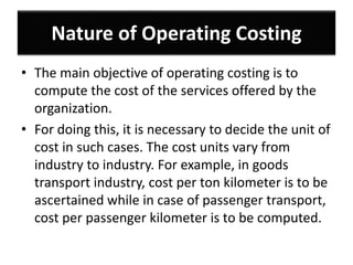 Operating costing presentation | PPTX