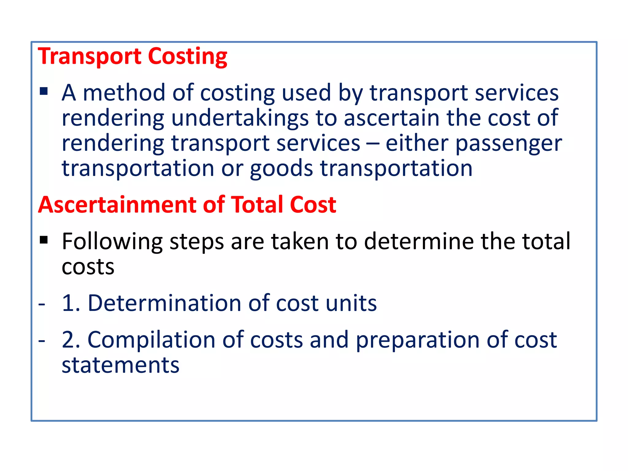 Operating costing & service costing | PPTX