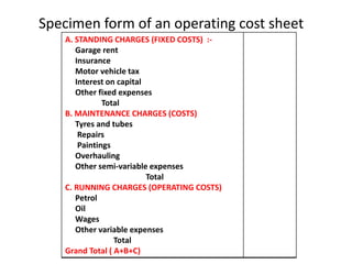 Operating costing & service costing | PPTX