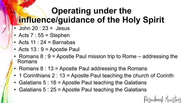 Operating in the Holy Spirit | PPT