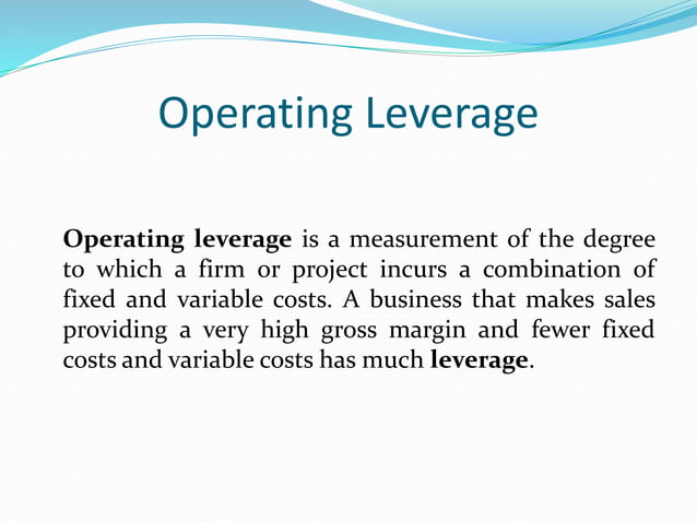 Operating liverage meaning and measurement | PPT
