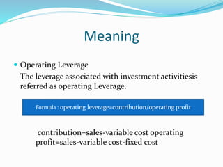 Operating liverage meaning and measurement | PPTX