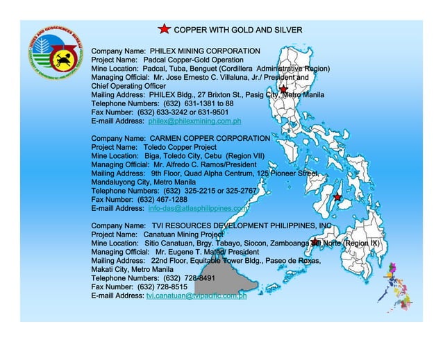 Operating Mines Philippines | PDF | Chemistry | Science