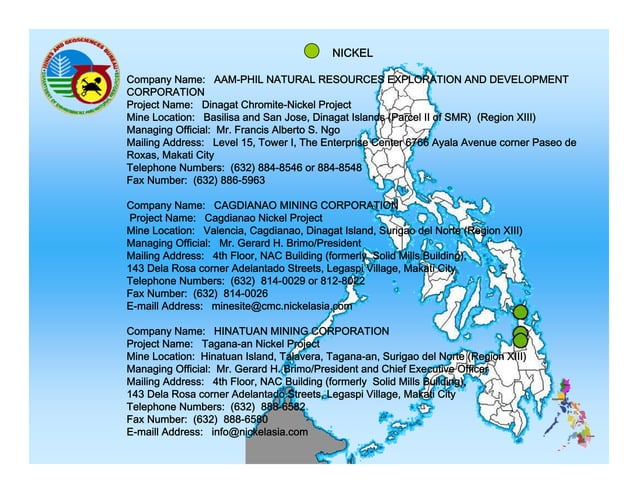 Operating Mines Philippines | PDF | Chemistry | Science