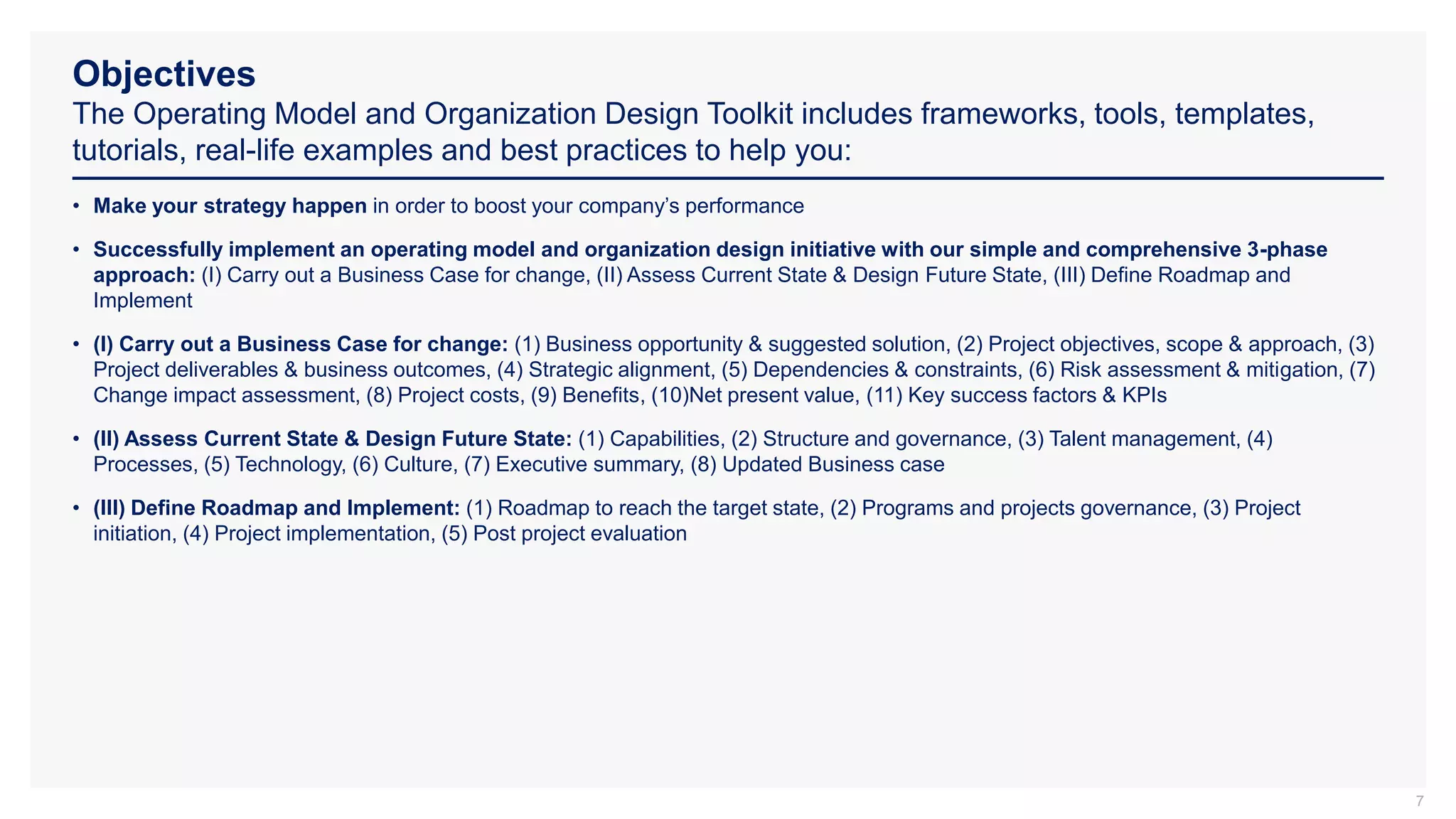 Operating Model and Organization Design Toolkit | PPTX