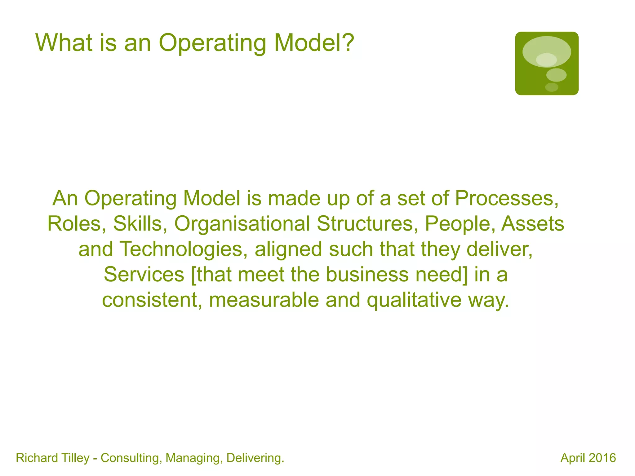 Operating model design v1 | PPTX | Business | Business and Finance