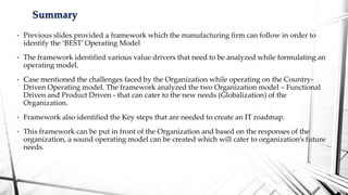 Operating model - Restructuring - Case study | PPTX