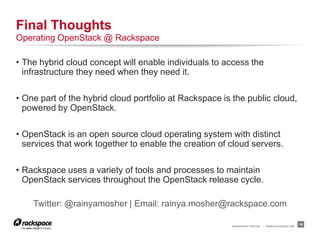 Operating OpenStack - Case Study in the Rackspace Cloud | PPTX | IT and ...