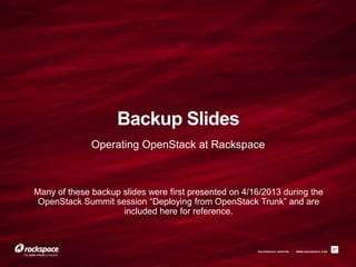 Operating OpenStack - Case Study in the Rackspace Cloud | PPTX | IT and ...