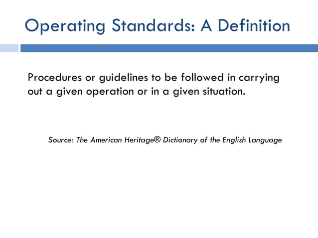 Operating Standards | PPT