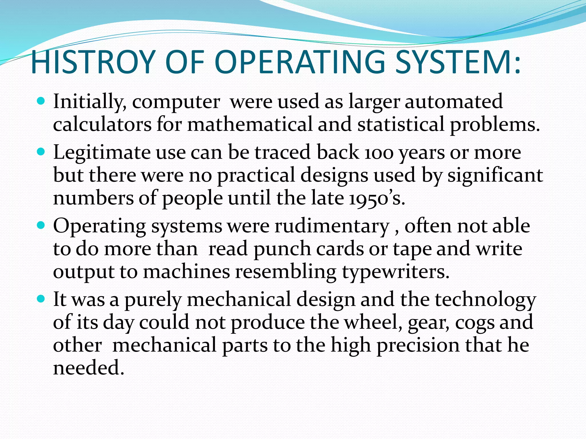 Operating systems | PPTX